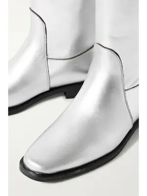 Khaite Wooster Metallic Leather Knee Boots