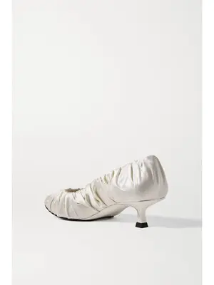 Khaite Palermo Gathered Satin Pumps - Neutrals
