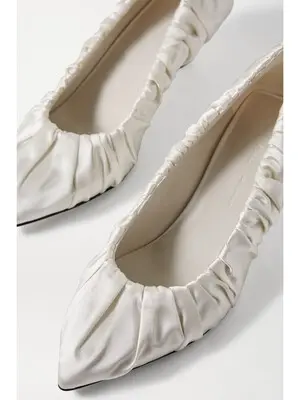 Khaite Palermo Gathered Satin Pumps - Neutrals