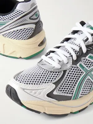 Asics Gt-2160 Faux Leather-trimmed Mesh Sneakers - Gray