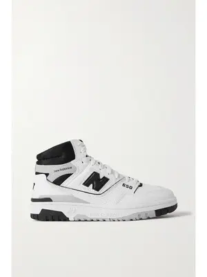 NEW BALANCE 650 High-top Leather And Mesh Sneakers - White