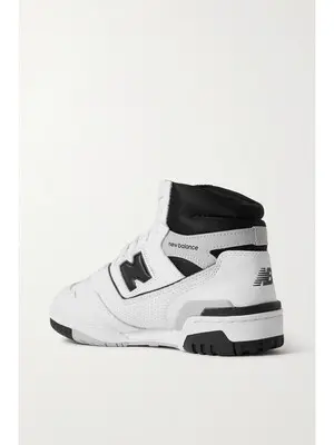 NEW BALANCE 650 High-top Leather And Mesh Sneakers - White