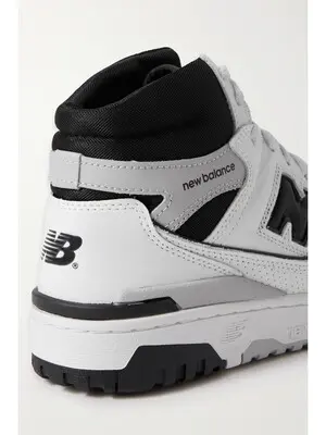 NEW BALANCE 650 High-top Leather And Mesh Sneakers - White