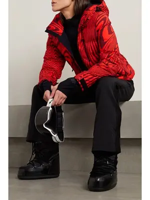 Aztech Mountain Minnie Nuke Hooded Printed Quilted Down Ski Jacket