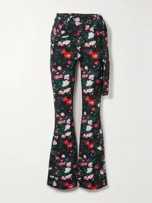 Rabanne Floral-print Flared Pants