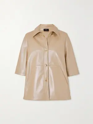 Akris Gina Iridescent Leather Jacket