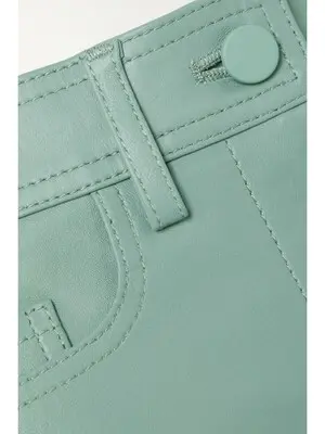 JOSEPH Teddy Cropped Paneled Leather Slim-leg Pants