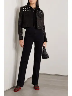 Khaite Rizzo Studded Textured-leather Jacket