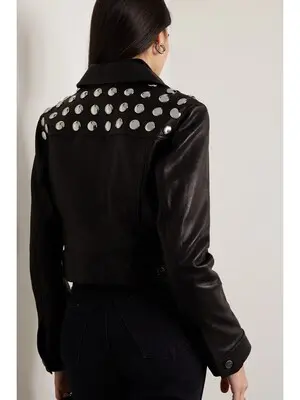 Khaite Rizzo Studded Textured-leather Jacket