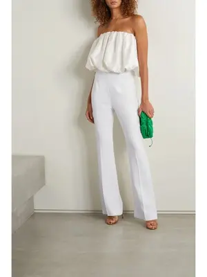ET OCHS Stretch-cady Flared Pants - White