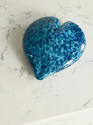 Vanderohe Curio Net Sustain Heart Glass Ornament - Blue