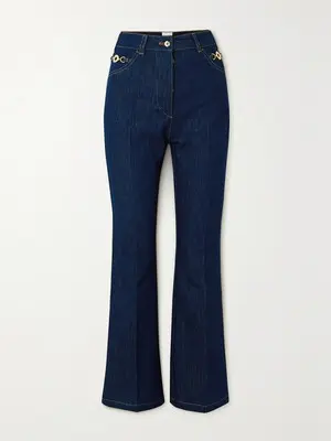 PATOU Cropped High-rise Straight-leg Jeans