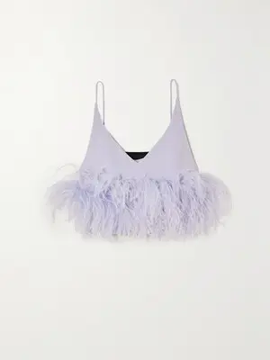 16Arlington Poppy Feather-trimmed Camisole