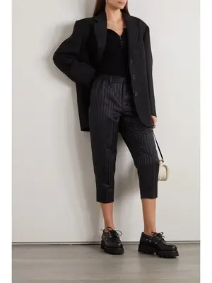 Comme Des Garçons Pinstriped Tapered Pants