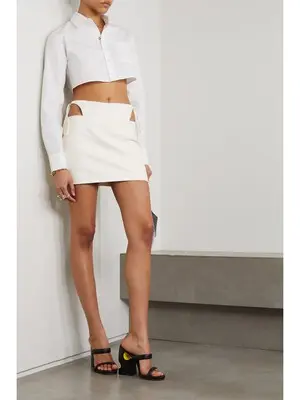 SUPRIYA LELE Cutout Leather Mini Skirt