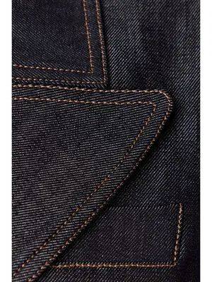 Adam Lippes Belted Double-breasted Denim Jacket