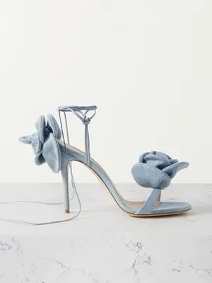 Magda Butrym Embellished Denim And Leather Sandals