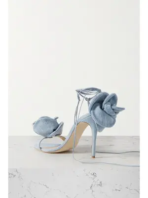 Magda Butrym Embellished Denim And Leather Sandals