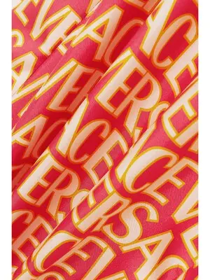 Versace Printed Silk-twill Wide-leg Pants
