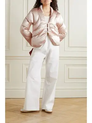 INTERIOR The Mira Quilted Silk-satin Down Jacket
