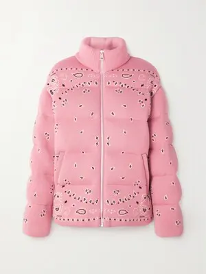 Alanui Bandana Jacquard Quilted Down Jacket