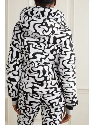 Aztech Mountain Ed Curtis Nuke Hooded Printed Down Ski Jacket - White