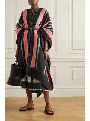 Vita Kin Ola Striped Linen Cape