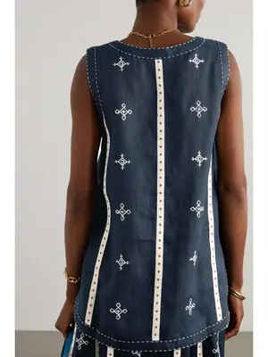 Vita Kin Gera Embroidered Linen Top