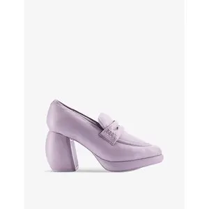 MARTINE ROSE X CLARKS Leather-blend Heeled Loafers - Lilac Leather
