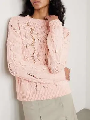 Our Legacy Cable Sonar Open-knit Wool Sweater - Pink
