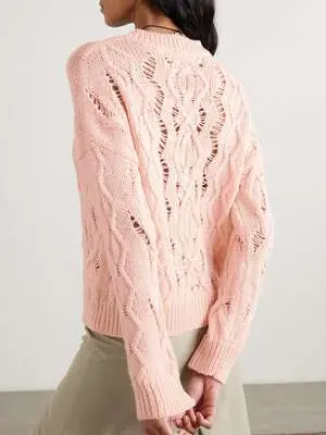 Our Legacy Cable Sonar Open-knit Wool Sweater - Pink