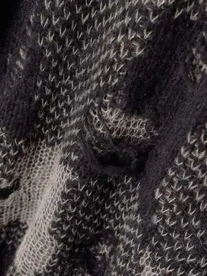 Our Legacy Sonar Distressed Checked Knitted Sweater