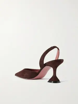 Amina Muaddi Holli Slingback Pumps - Brown