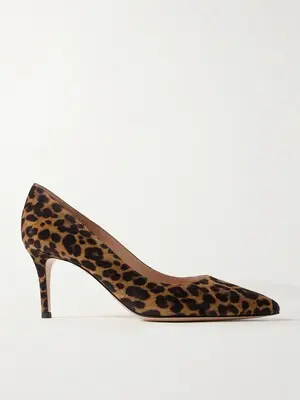 GIANVITO ROSSI 70 Leopard-print Suede Pumps - Animal Print