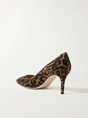 GIANVITO ROSSI 70 Leopard-print Suede Pumps - Animal Print