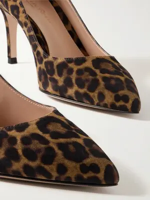 GIANVITO ROSSI 70 Leopard-print Suede Pumps - Animal Print