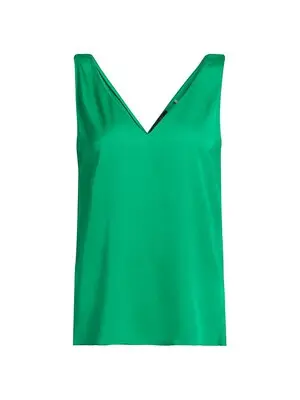 Kobi Halperin Sailor Stretch-silk Sleeveless Blouse Peacock