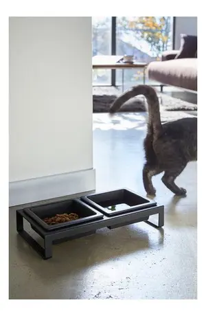 YAMAZAKI Elevated Double Bowl Pet Diner
