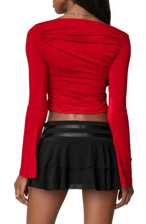 EDIKTED Dana Ruched Knit Top