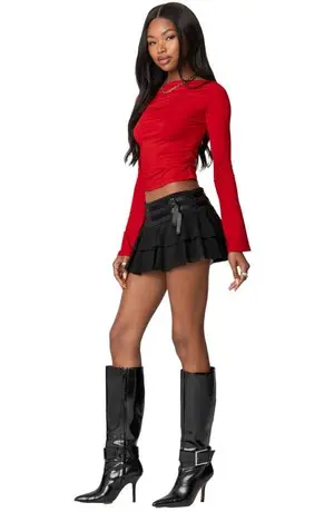 EDIKTED Dana Ruched Knit Top