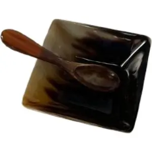 MAADILI COLLECTIVE Horn Spice Bowl With Spoon - Brown