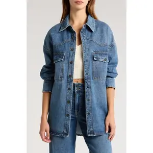 HIDDEN JEANS Oversized Western Denim Shirt