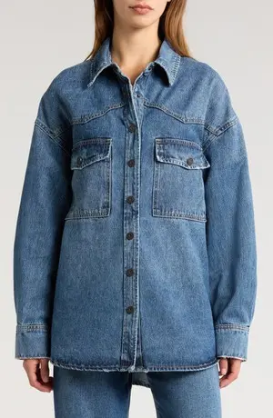 HIDDEN JEANS Oversized Western Denim Shirt