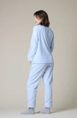 KIP Premium Cotton Pajama Set - Mist Blue