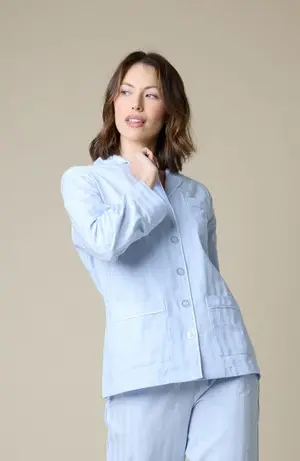 KIP Premium Cotton Pajama Set - Mist Blue
