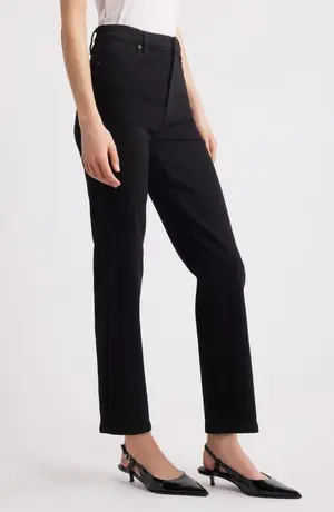 FRAME Le Sleek High-waist Ankle Straight Leg Jeans - Black