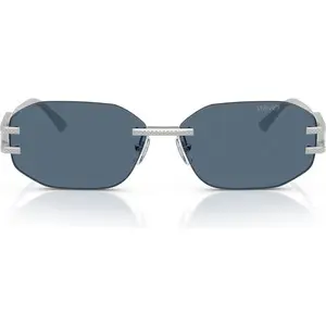 Versace 58mm Oval Sunglasses - Silver