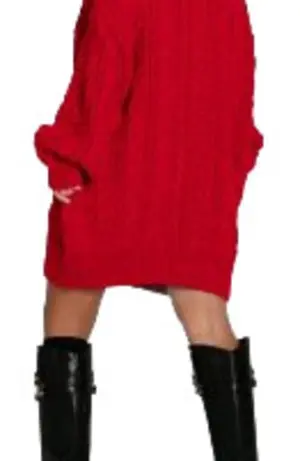 BELLE & BLOOM Still The One Chunky Oversize Knit - Red