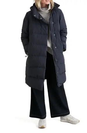 SEASALT CORNWALL Holywell Bay Waterproof Puffer Coat - Inkwell Blue