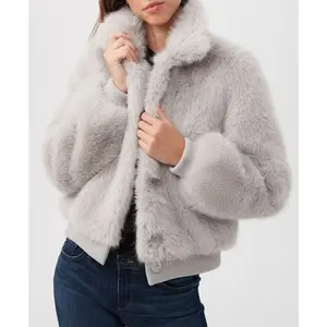 Trina Turk Trina Turk Morris Faux Fur Coat Grey